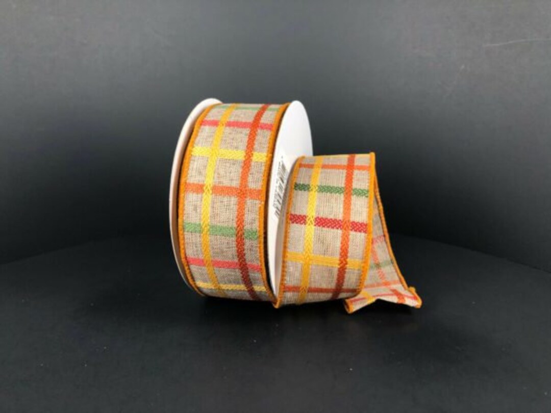 Fall Plaid Wired Ribbon by the Roll 1.5" X 10 Yards 61207-09-49 - Etsy