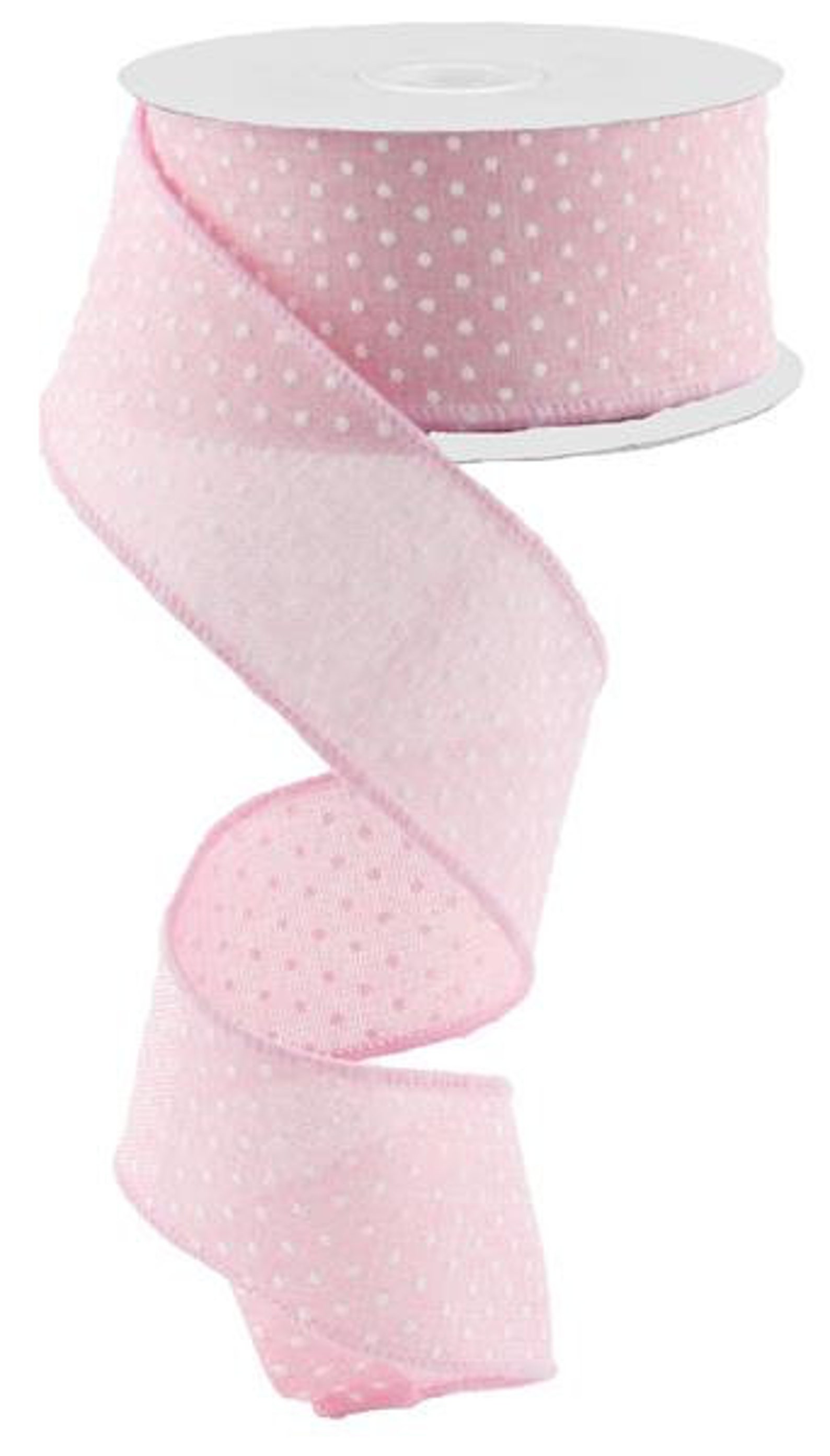 Pink Swiss Dots Wired Ribbon by the Roll 1.5 X 10 YARD - Etsy