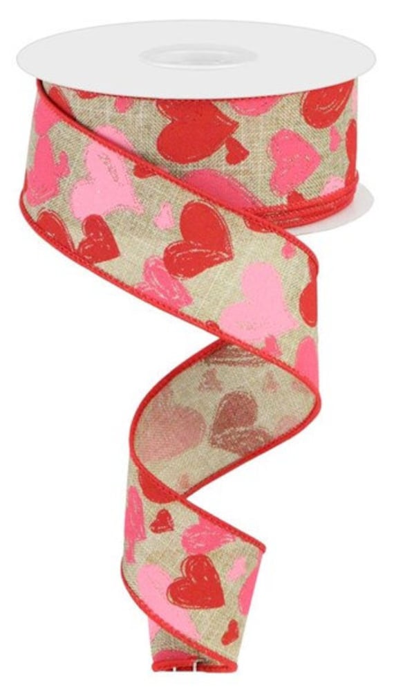 Valentine Heart Wired Ribbon by the Roll 1.5 X 10 Yards | Etsy