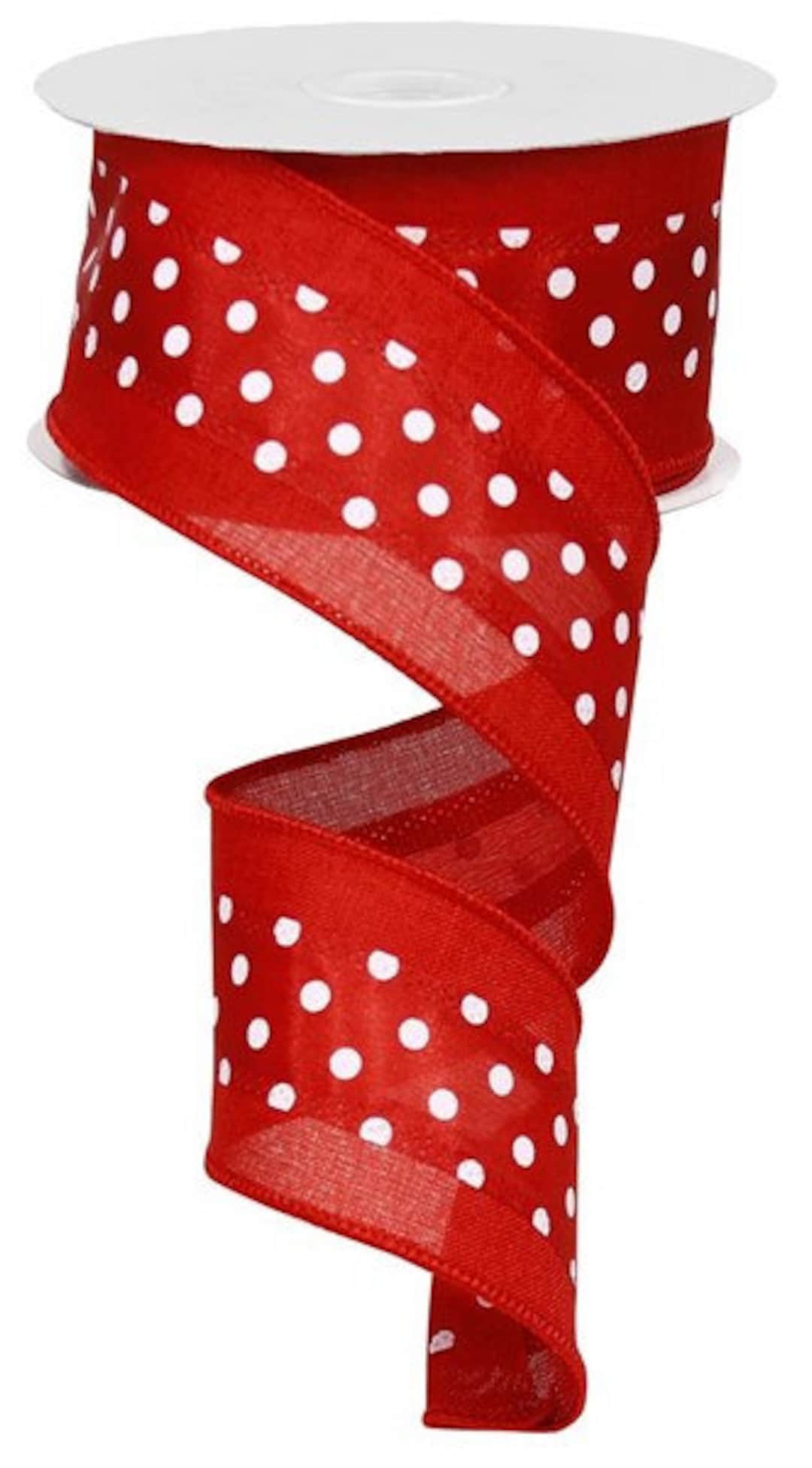 Polka Dot Wired Ribbon by the Roll 2.5 X 10 Yards RG813824 - Etsy