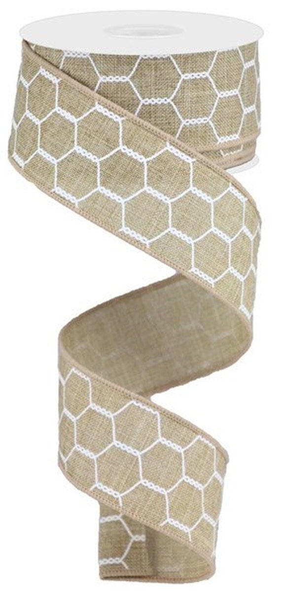 Chicken Wire on Royal Burlap Wired Ribbon by the Roll | Etsy