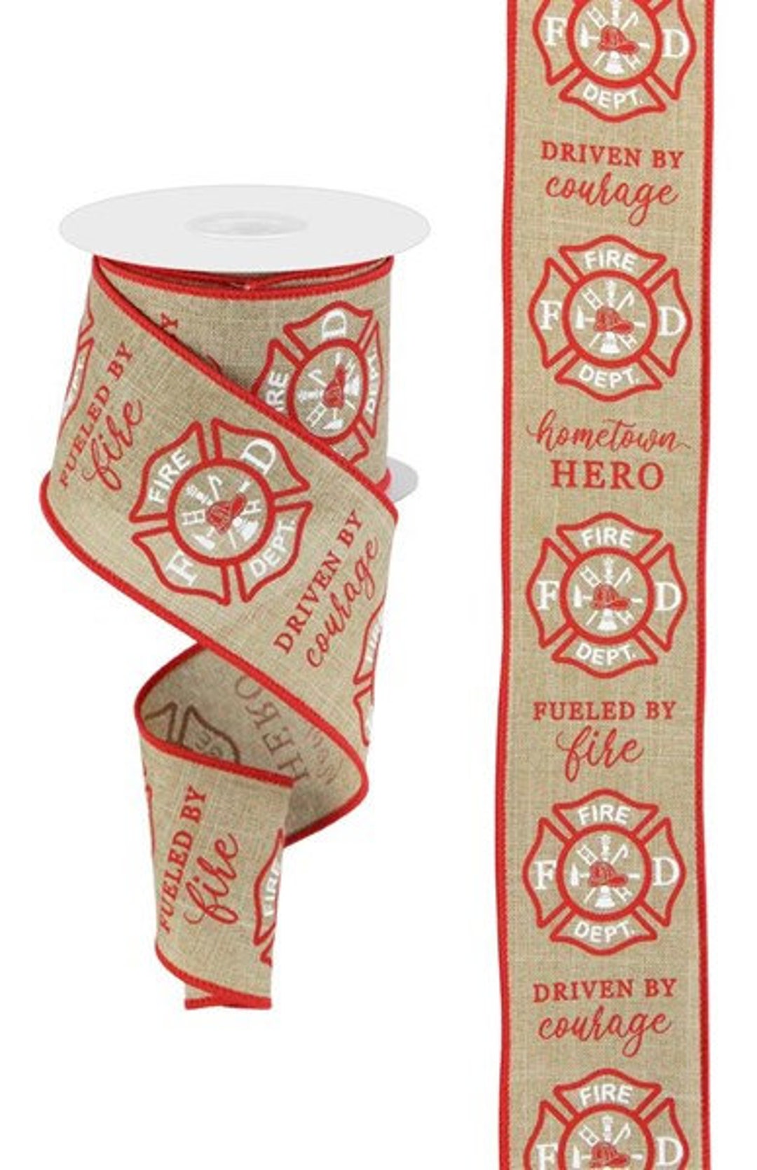 Firefighter Badge Wired Ribbon by the Roll 2.5" X 10 Yards RGC129001 - Etsy