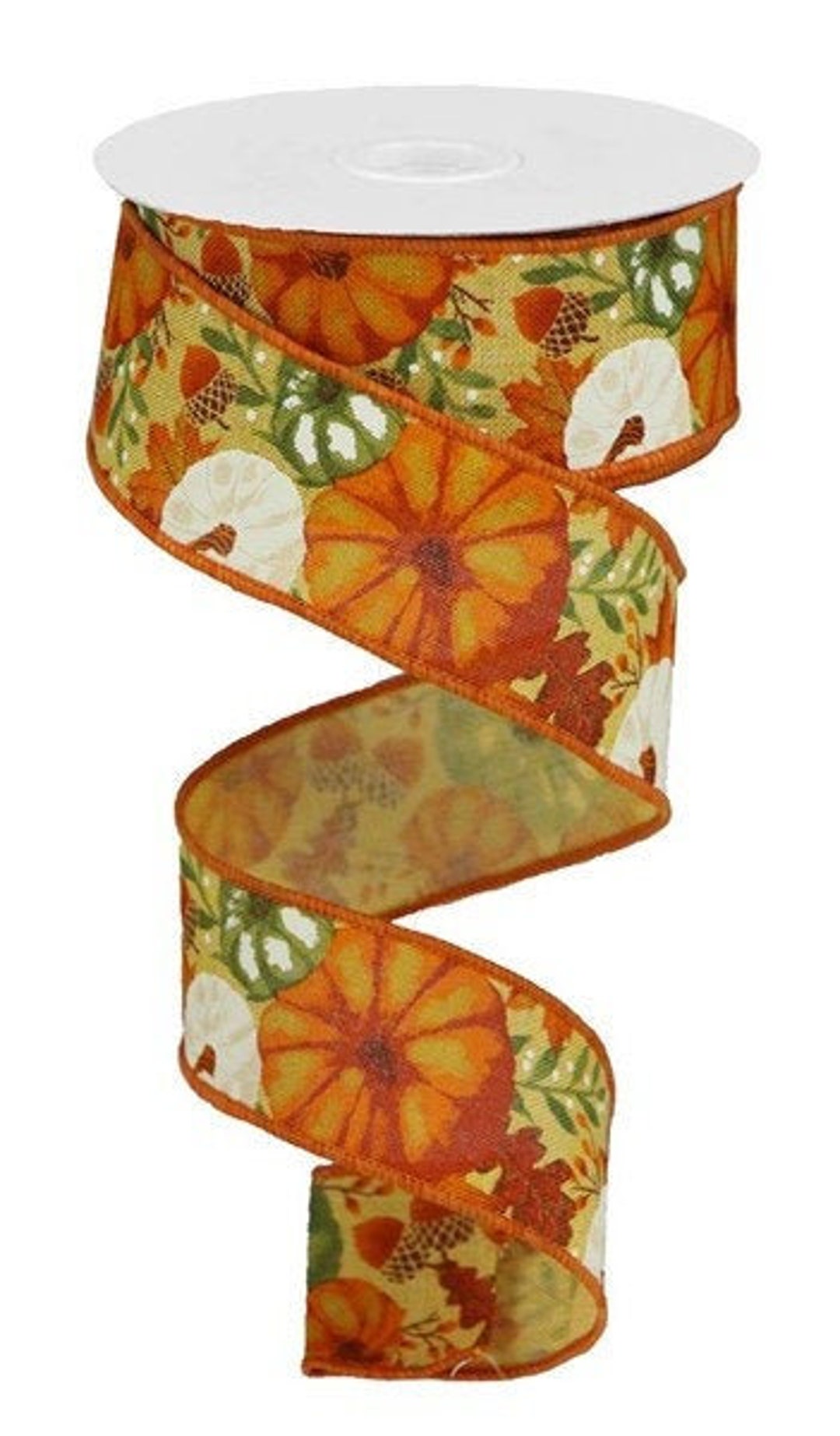 Pumpkin Foliage Wired Ribbon by the Roll 1.5 X 10 YARD ROLL RGB1080T6 ...