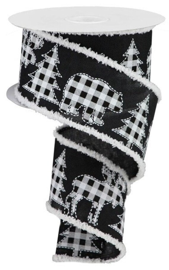 Buffalo Plaid Moose Wired Ribbon By the Roll 2.5 x 10 | Etsy