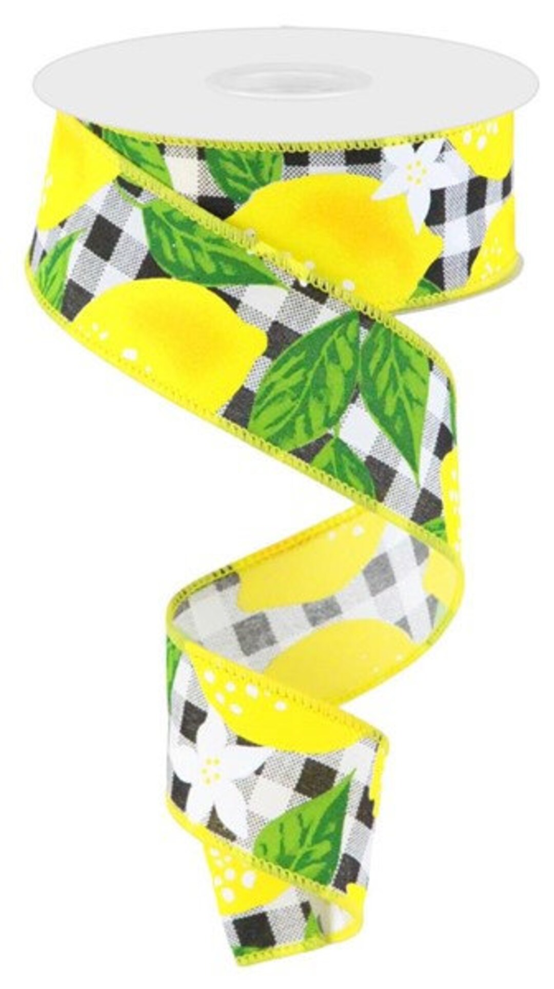 Lemon Check Wired Ribbon by the Roll 1.5" X 10 Yards RGC1112J3 - Etsy