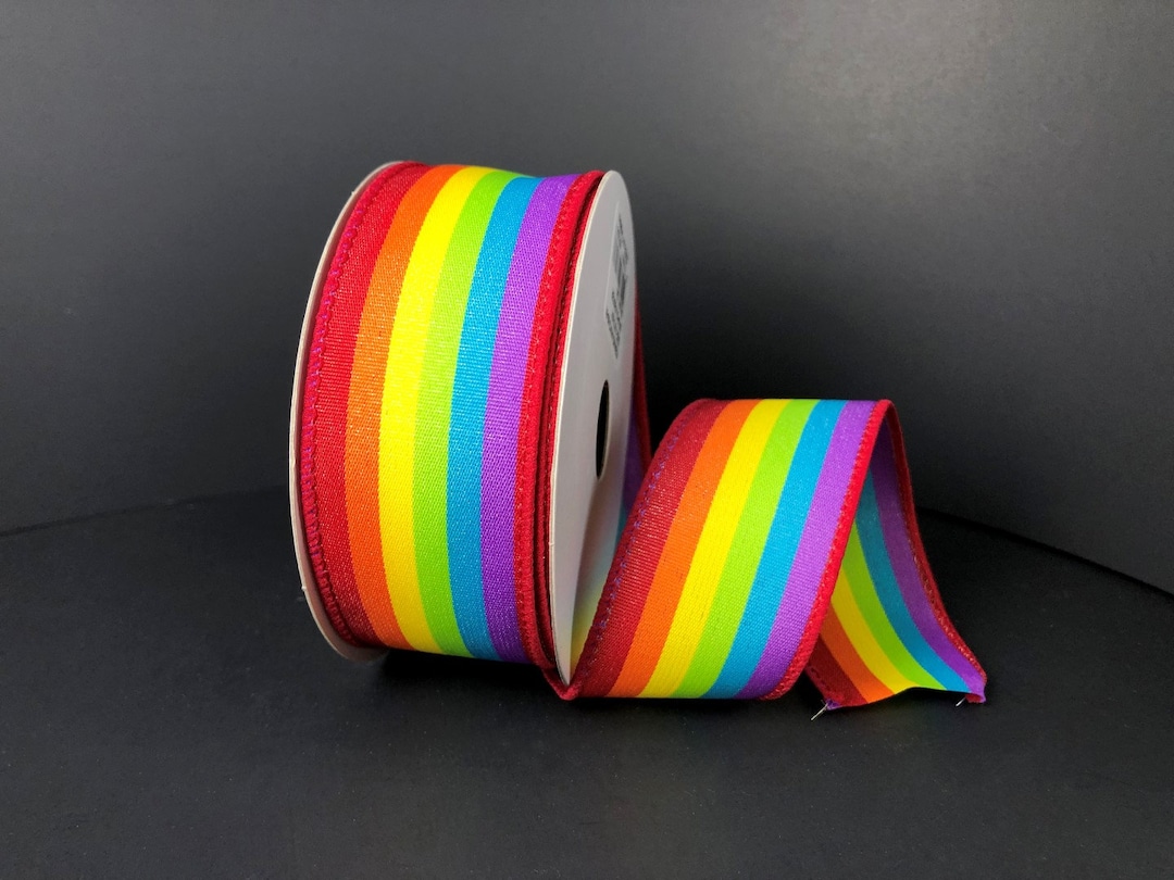 Woven Rainbow Wired Ribbon by the Roll 1.5" X 10 Yards 41012-09-01 - Etsy