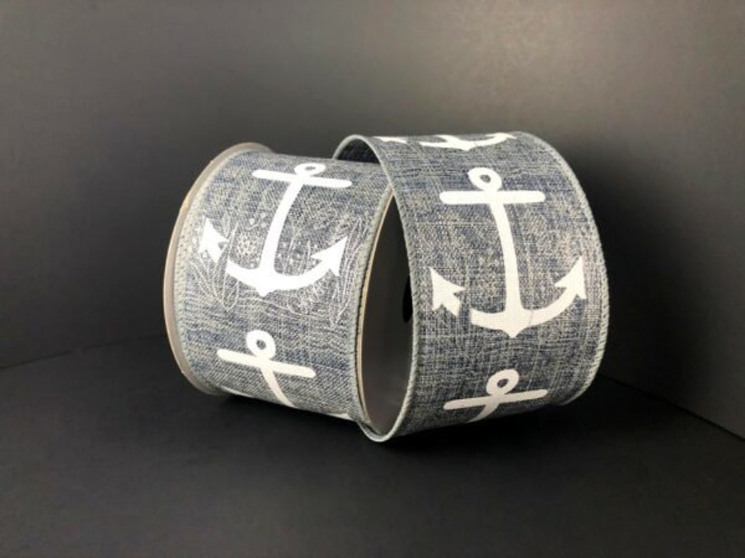 Nautical Anchor Wired Ribbon by the Roll 2.5 X 10 Yards 41123-40-16 - Etsy