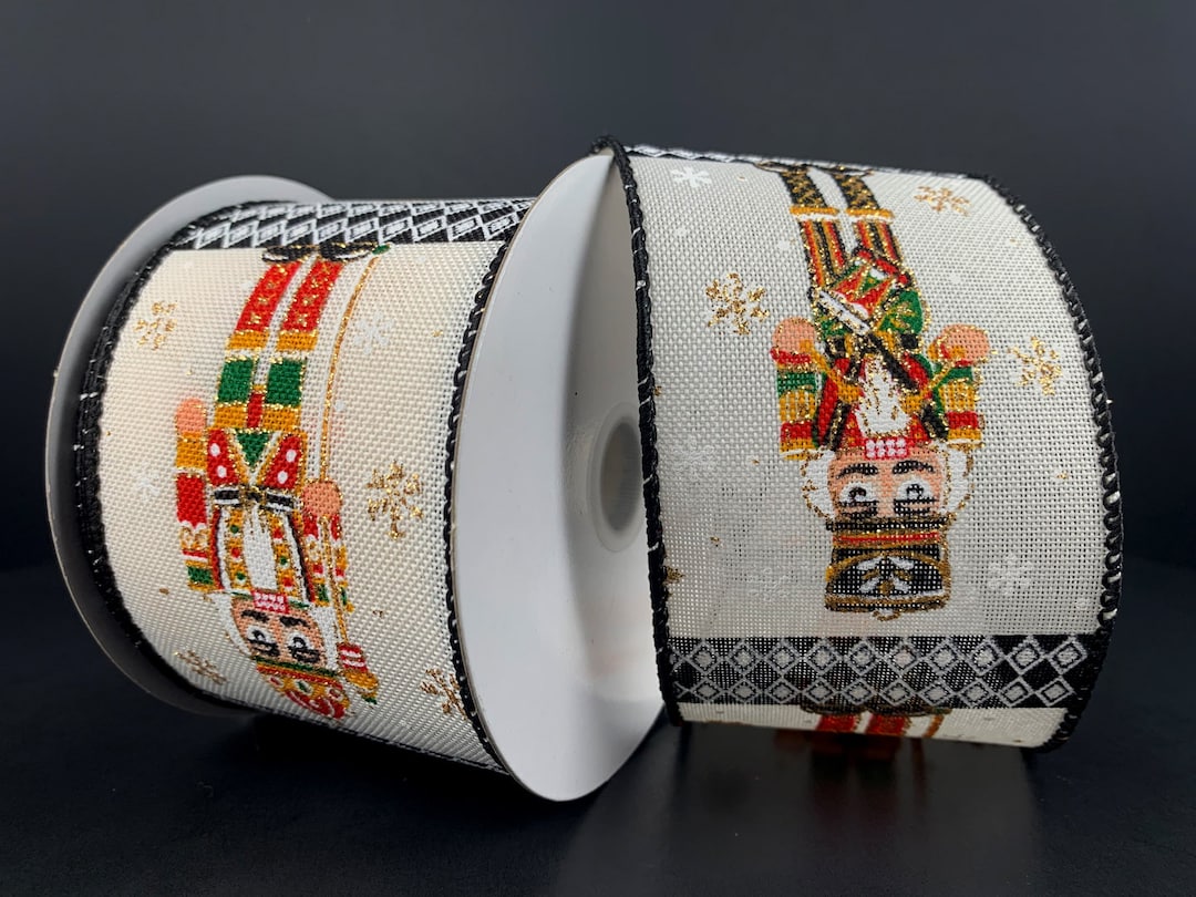 Christmas Nutcracker Wired Ribbon by the Roll 2.5 X 10 Yards 72322-40 ...
