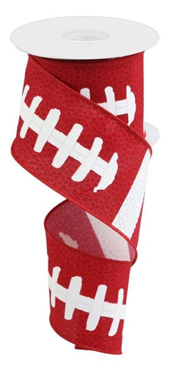Football Wired Ribbon by the Roll 2.5 X 10 Yards - Etsy