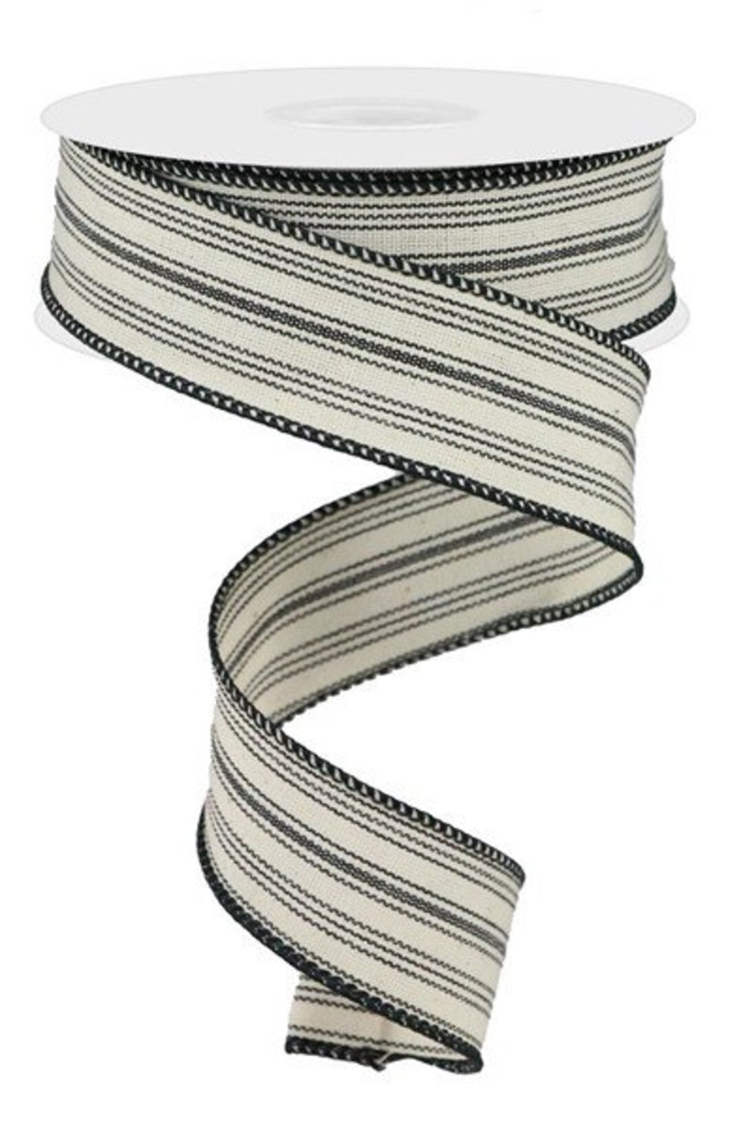Ticking Stripe Wired Ribbon by the Roll 1.5 X 10 Yards RGA187502 - Etsy