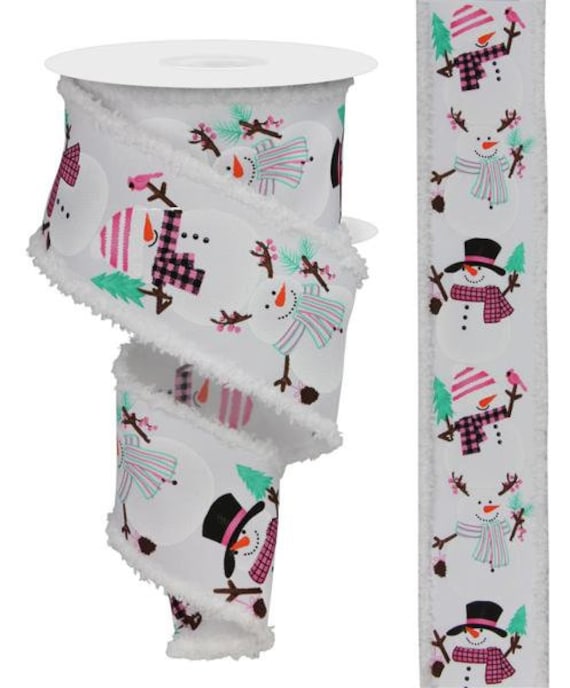 Christmas Snowmen Wired Ribbon by the Roll 2.5 X 10 - Etsy