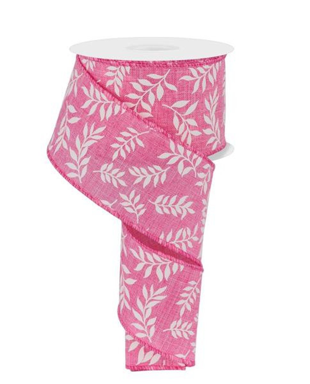 Pink Laurel Leaf Wired Ribbon by the Roll 2.5" X 10 Yards RGF113522 - Etsy