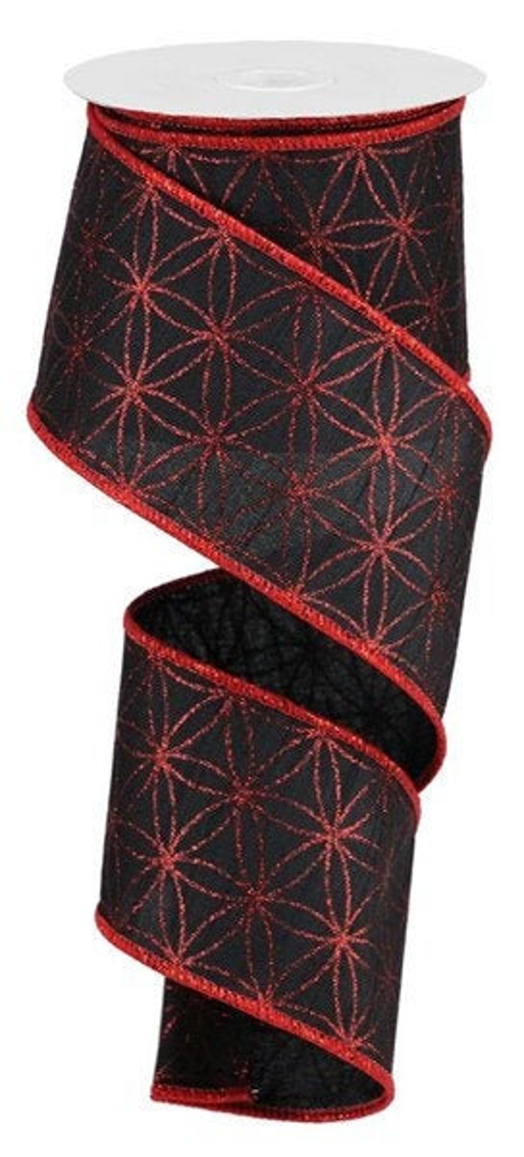 Black Red Wired Ribbon by the Roll 2.5" X 10 YARD ROLL RGB125702 - Etsy
