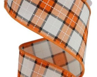 Woven Fall Plaid Wired Ribbon by the Roll 1.5 X 10 Yards X915809-25 - Etsy