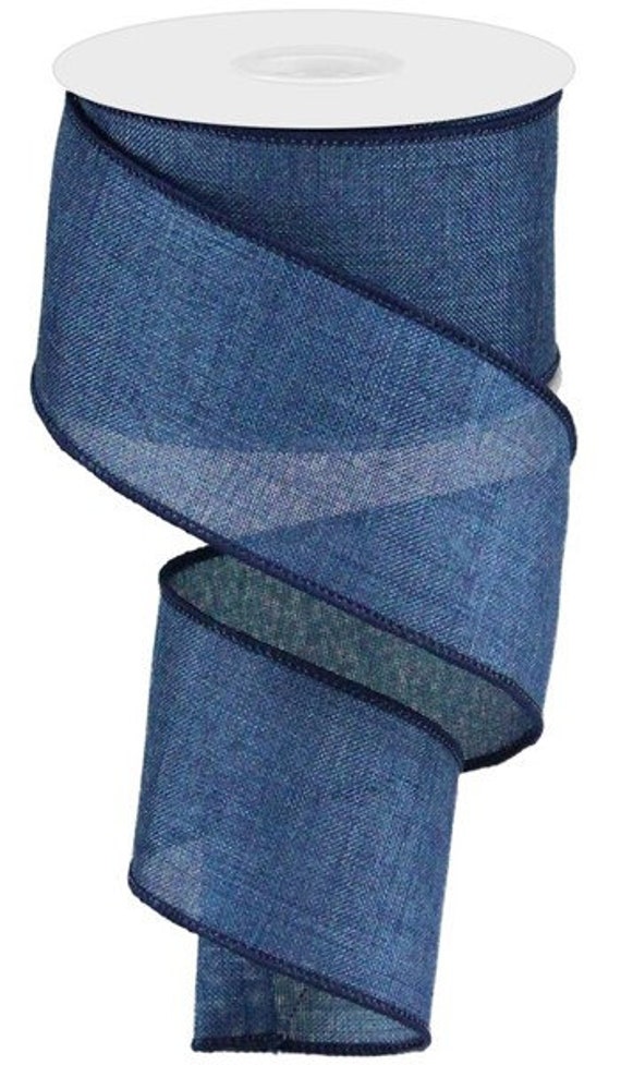 Shiny Royal Burlap Wired Ribbon by the Roll 2.5 X 10 - Etsy