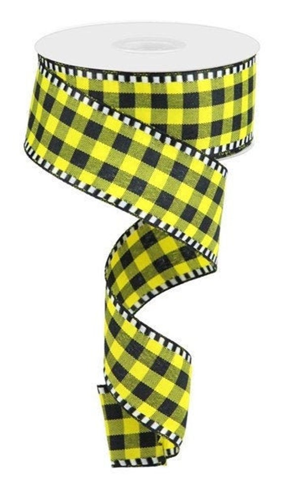 Gingham Check Edge Wired Ribbon by the Roll 1.5 X 10 - Etsy