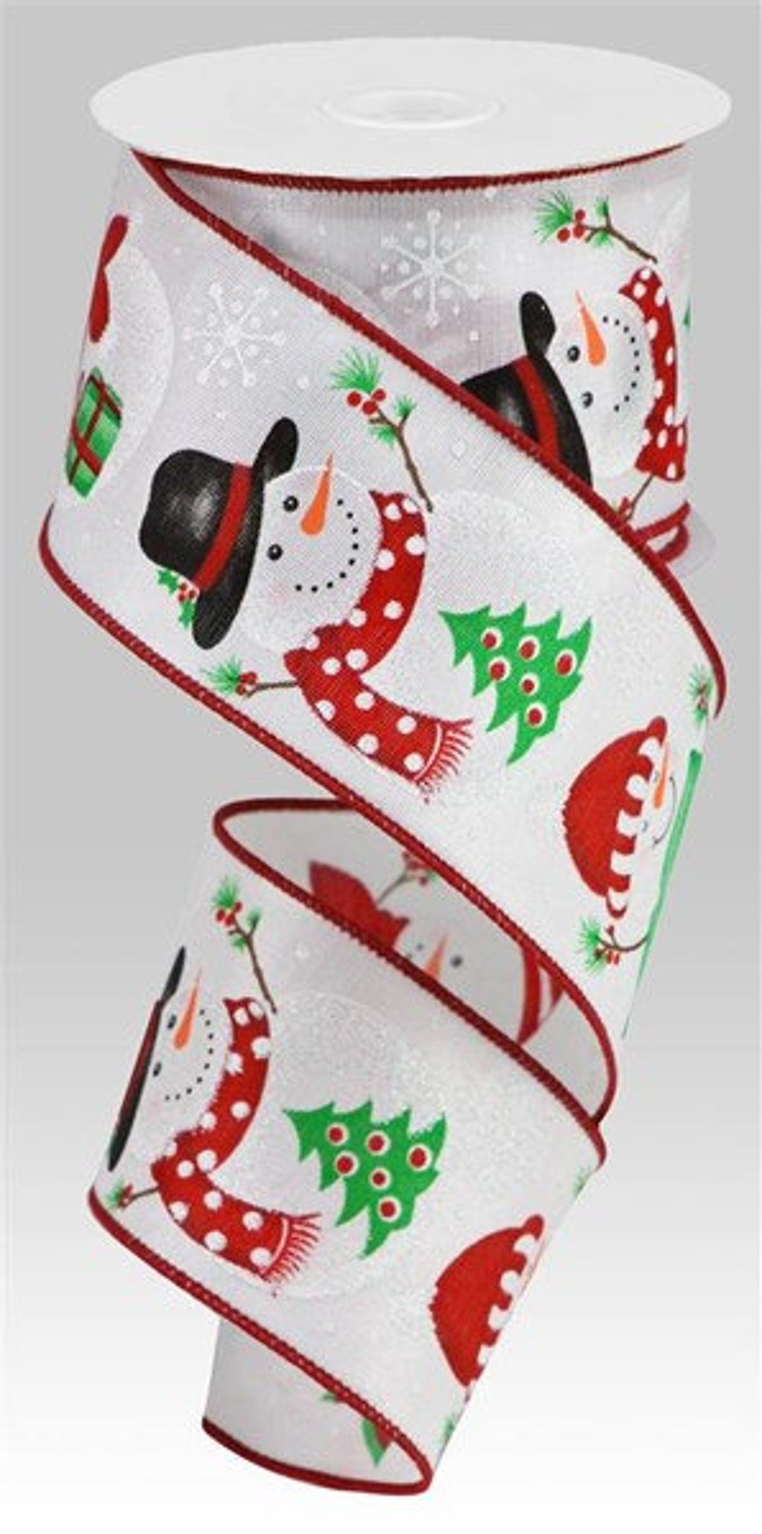 Snowman on Iridescent Wired Ribbon by the Roll 2.5x 10 - Etsy
