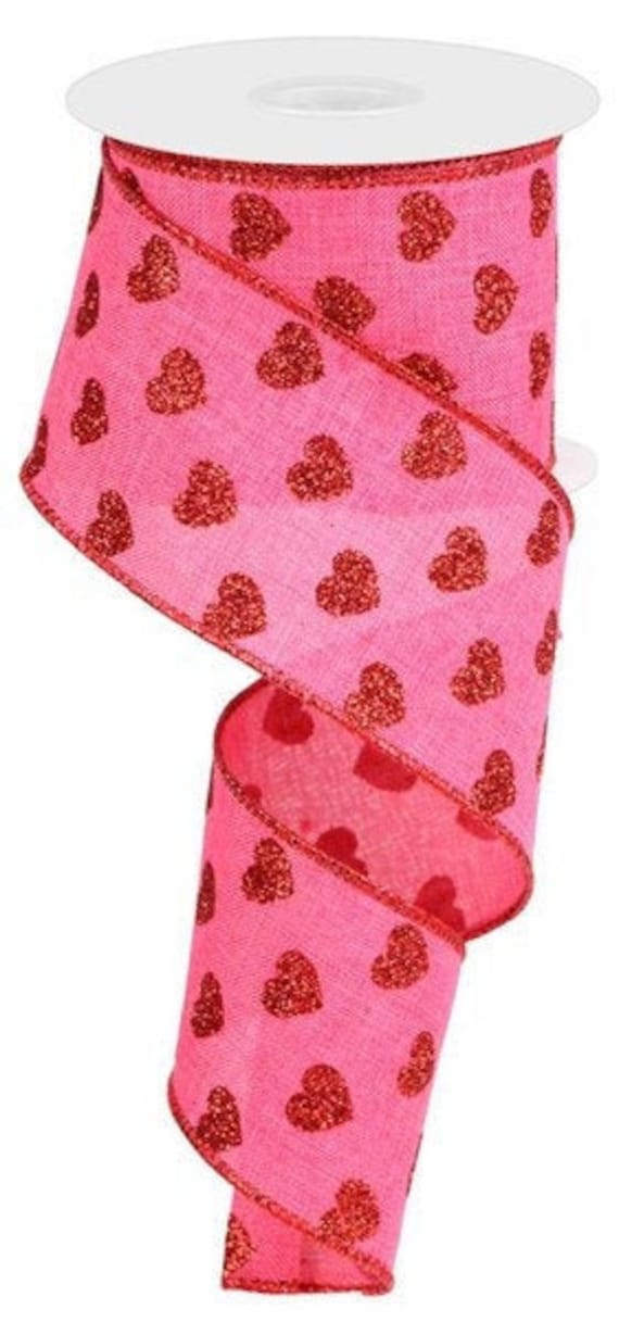 Valentine Heart Wired Ribbon by the Roll 2.5 X 10 Yards | Etsy