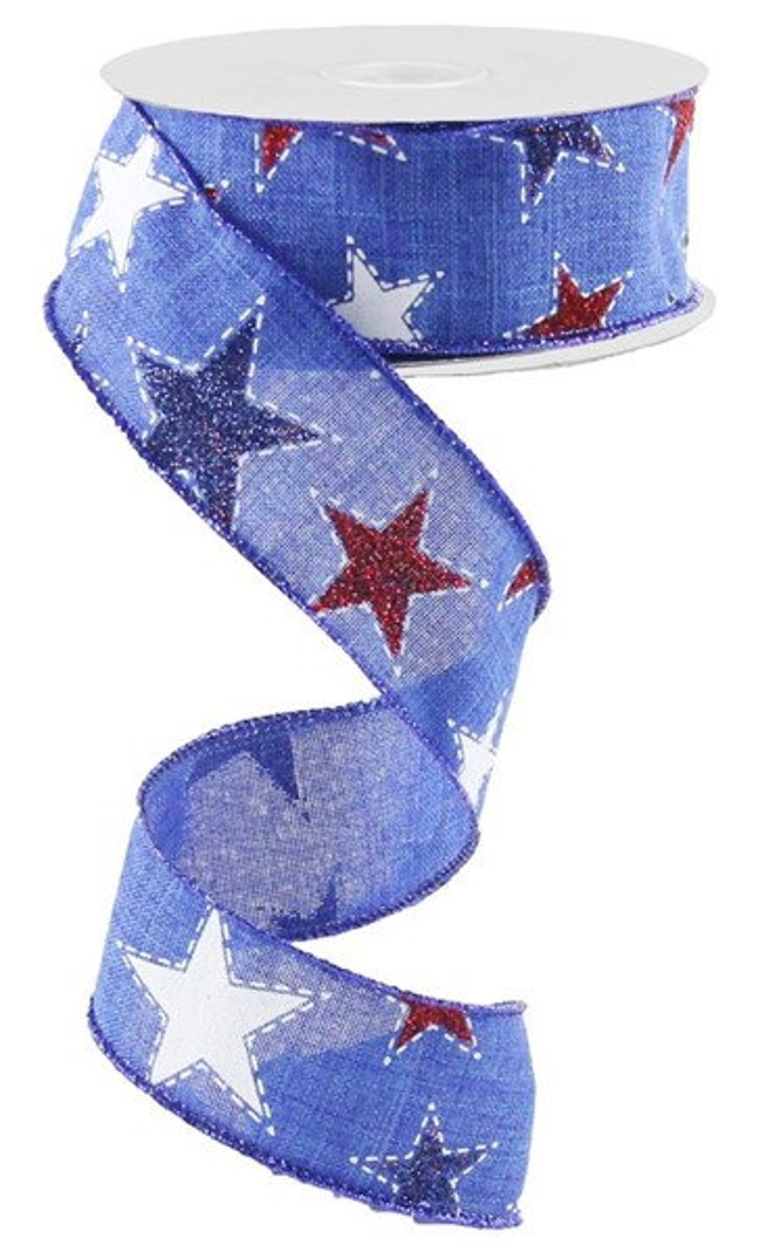 Glitter Stars Wired Ribbon by the Roll 1.5 X 10 Yards RG0165725 - Etsy