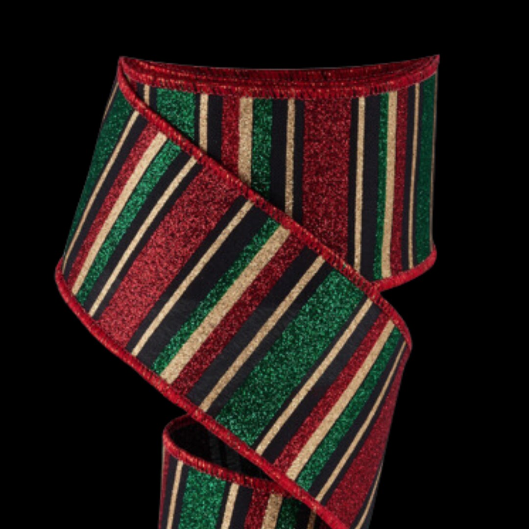 Nutcracker Christmas Stripe Black Hunter Green Burgundy Gold Glitter ...
