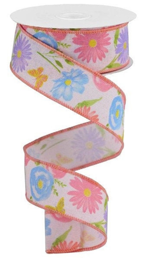 Floral Wired Ribbon by the Roll 1.5 X 10 Yards RGA174915 | Etsy UK