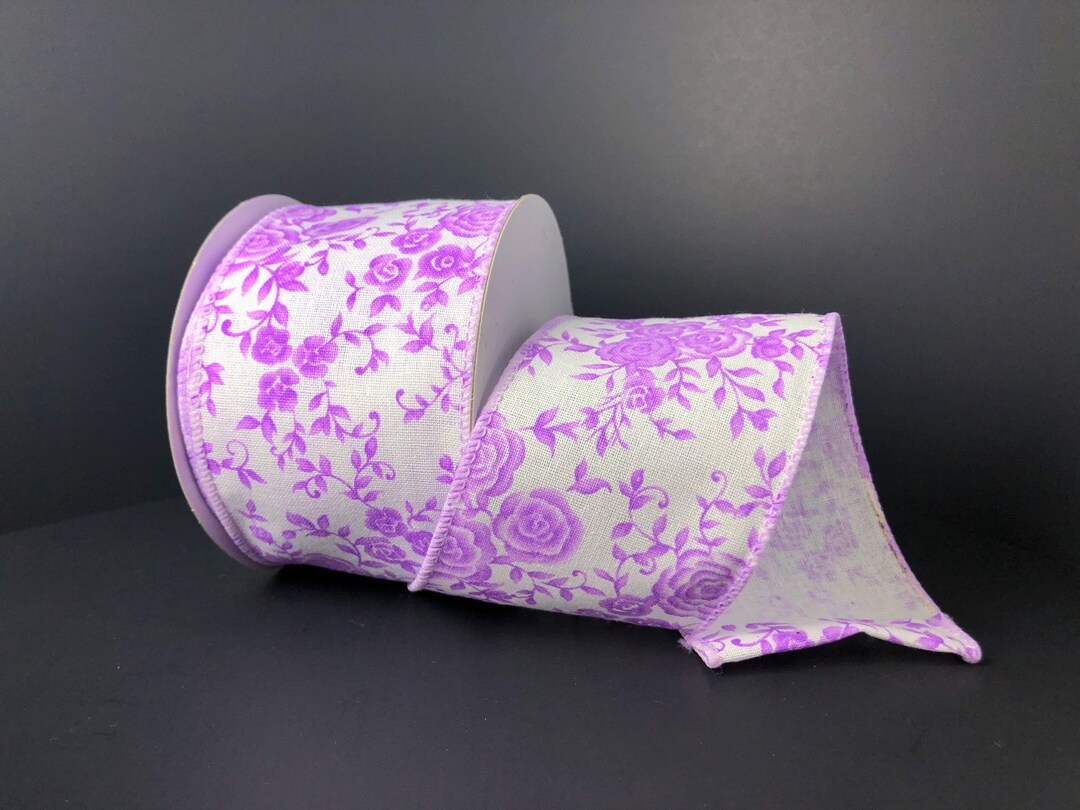 Rose Floral Wired Ribbon by the Roll 2.5" X 10 Yards 41218-40-30 - Etsy