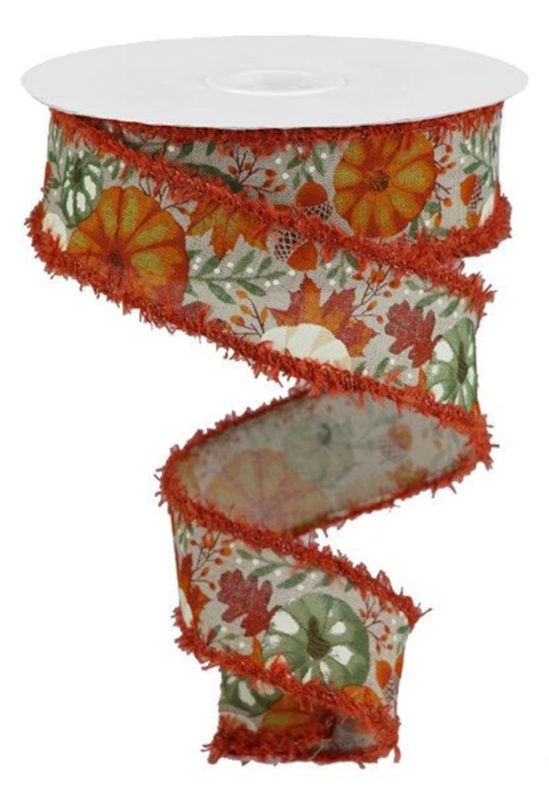 Pumpkin Foliage Wired Ribbon by the Roll 1.5" X 10 YARD ROLL - Etsy
