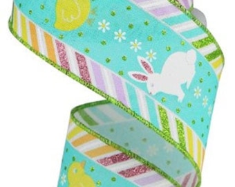 Easter Bunny Wired Ribbon by the Roll 2.5 X 10 Yards RGA154013 - Etsy