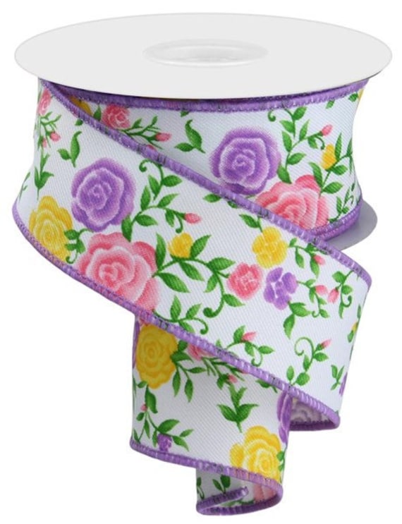 Mini Roses Wired Ribbon by the Roll 1.5 X 10 Yards - Etsy