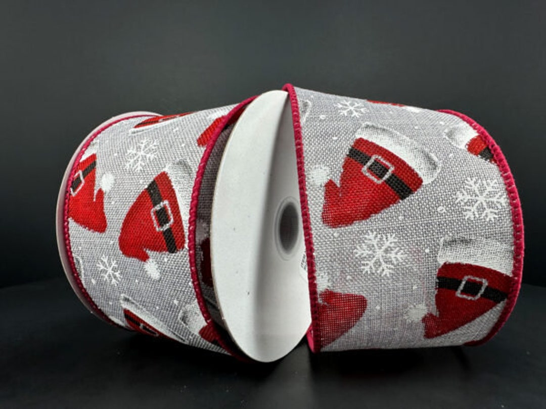 Santa Hats Christmas Wired Ribbon by the Roll 2.5" X 10 Yards 71359-40 ...