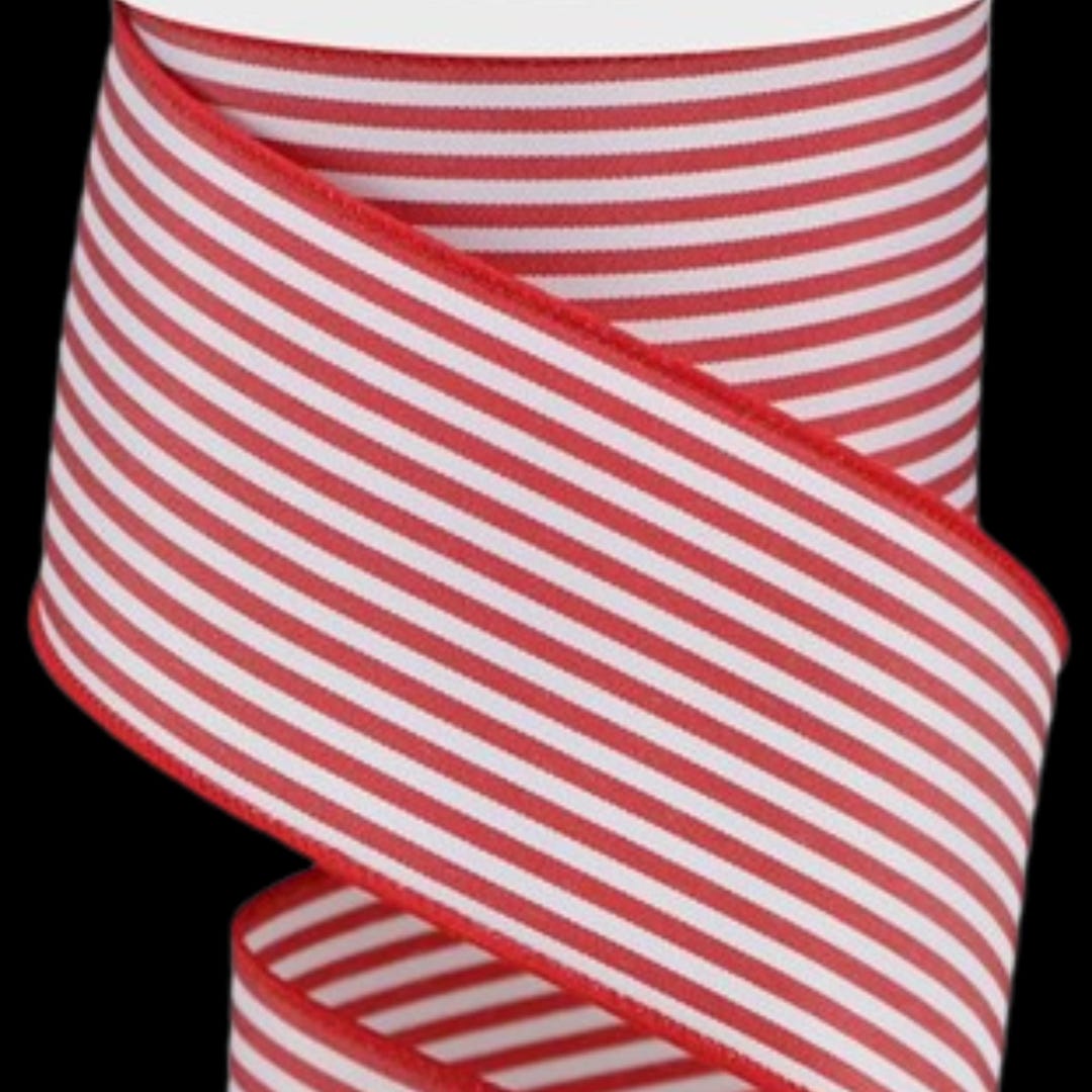 Red White Stripe Wired Ribbon by the Roll 2.5" X 10 Yards RGA1813W7 - Etsy
