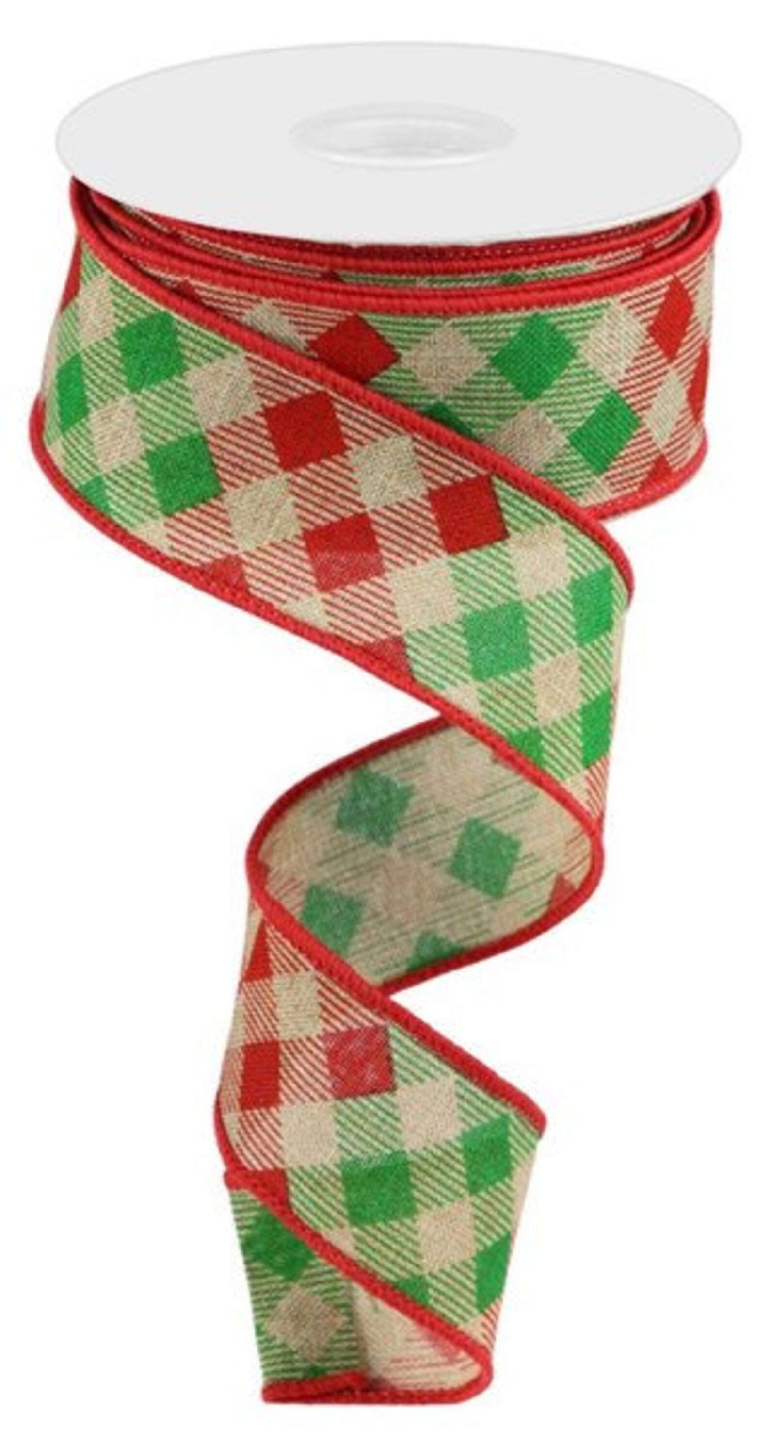 Diagonal Check Wired Ribbon by the Roll 1.5 X 10 Yards - Etsy