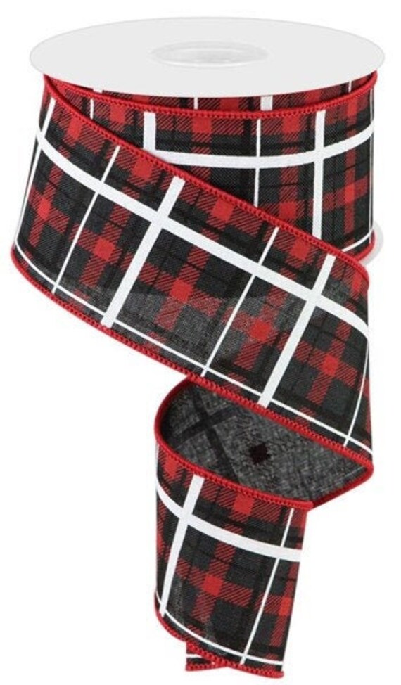 Printed Plaid Wired Ribbon by the Roll 2.5 X 10 Yards - Etsy