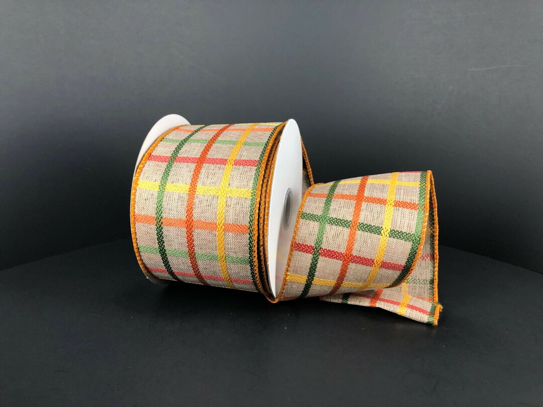 Fall Plaid Wired Ribbon by the Roll 2.5" X 10 Yards 61207-40-49 - Etsy
