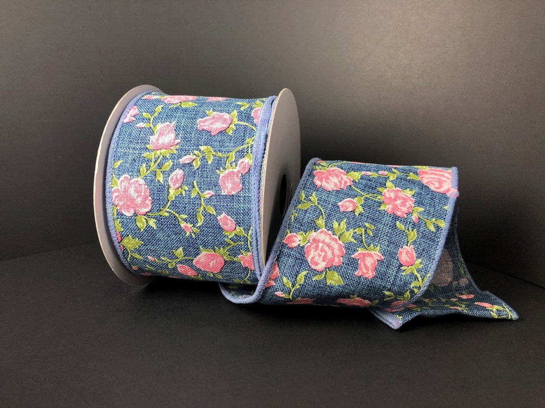 Rose Floral Wired Ribbon by the Roll 2.5" X 10 Yards Q921640-03 - Etsy