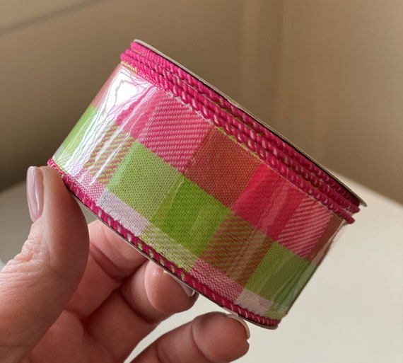 Woven Spring Summer Plaid Wired Ribbon by the Roll 1.5 X | Etsy