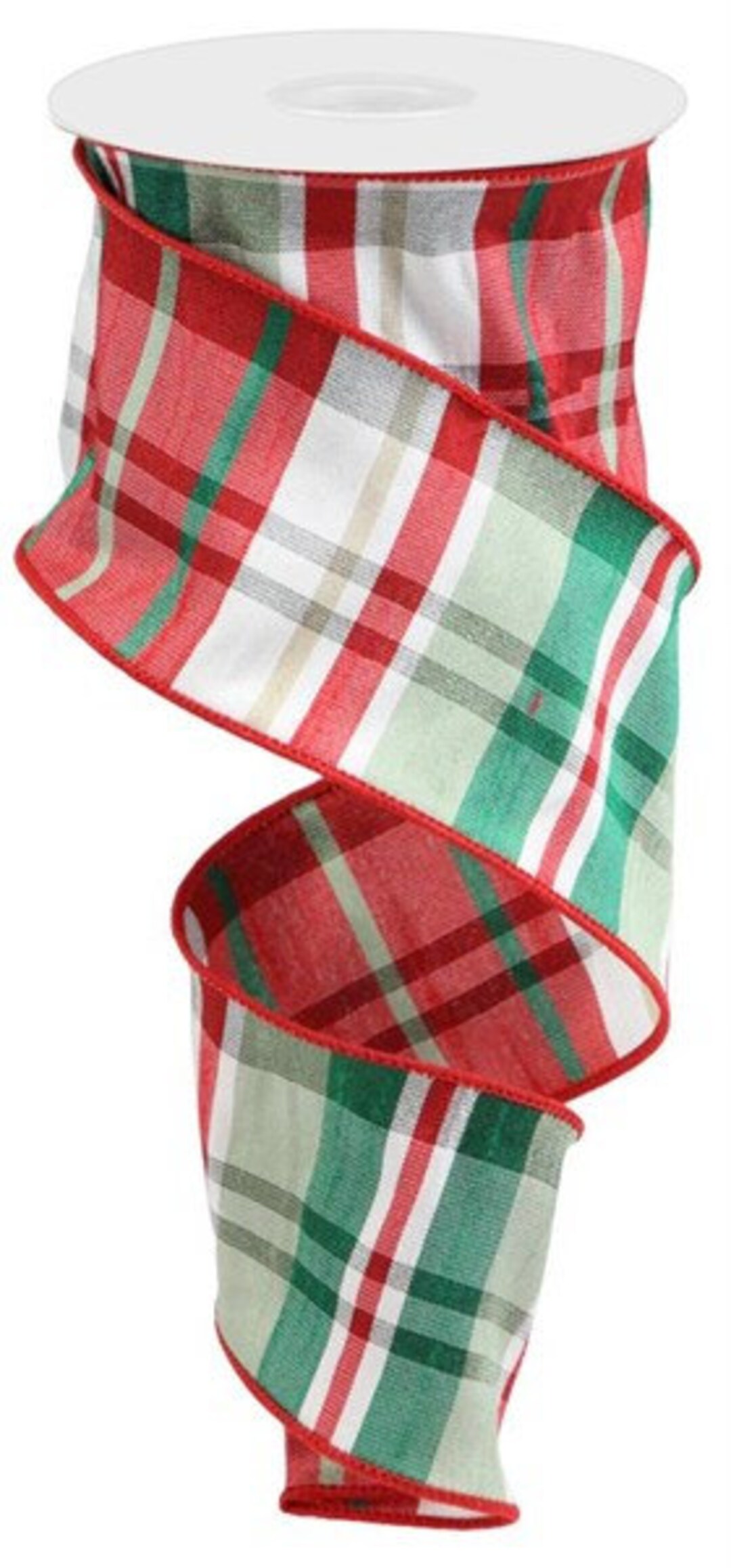 Christmas Plaid Wired Ribbon by the Roll 2.5 X 10 Yards - Etsy