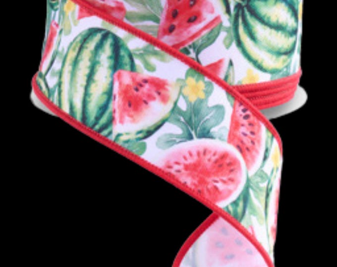 Watermelon Print Wired Ribbon 1.5" X 10 Yards LS1039 - Etsy