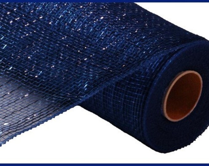 Navy Blue W/ Royal Blue Foil Deco Poly Mesh 10.25 X 10 - Etsy