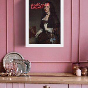 Altered Art Portrait Funny Cute Vintage Poster | Girly Room Decor ...