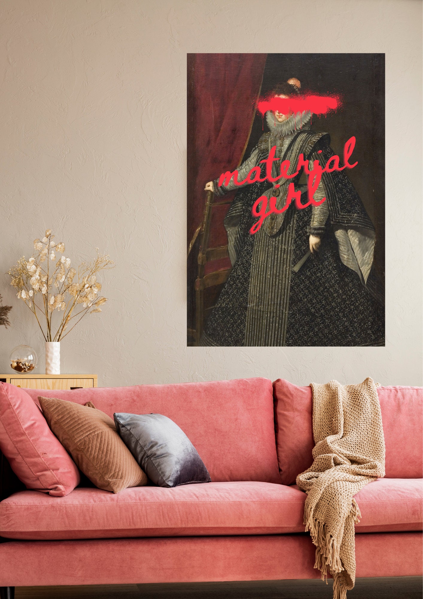 Altered Art Portrait Material Girl Vintage Poster | Girlie Room Decor ...