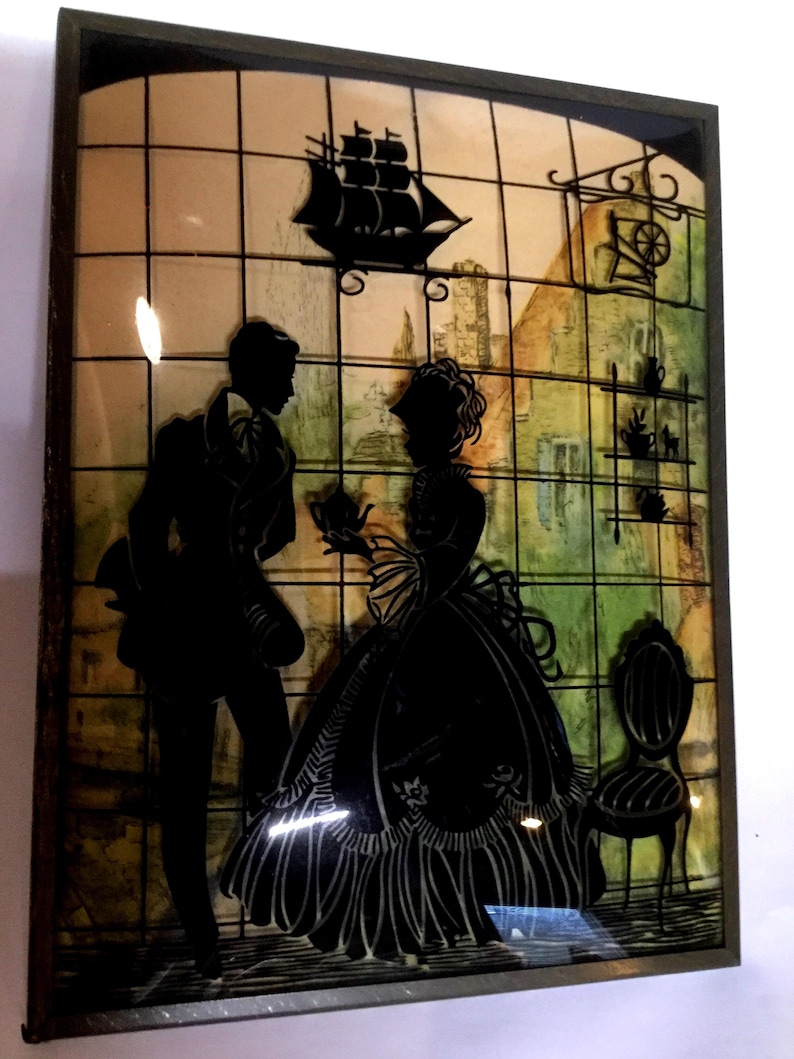Vintage Dimensional Antique Convex Shadow Picture Village - Etsy