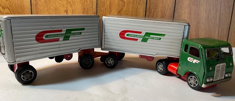 Vintage Consolidated Freightways Tractor & Double Van Trailers and Joe ...