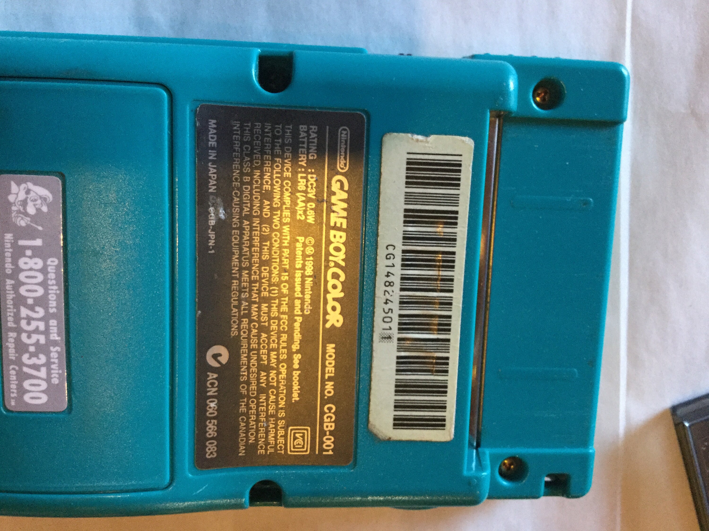 Nintendo Gameboy Color Handheld Console Teal Turquoise Color Plus 7 ...