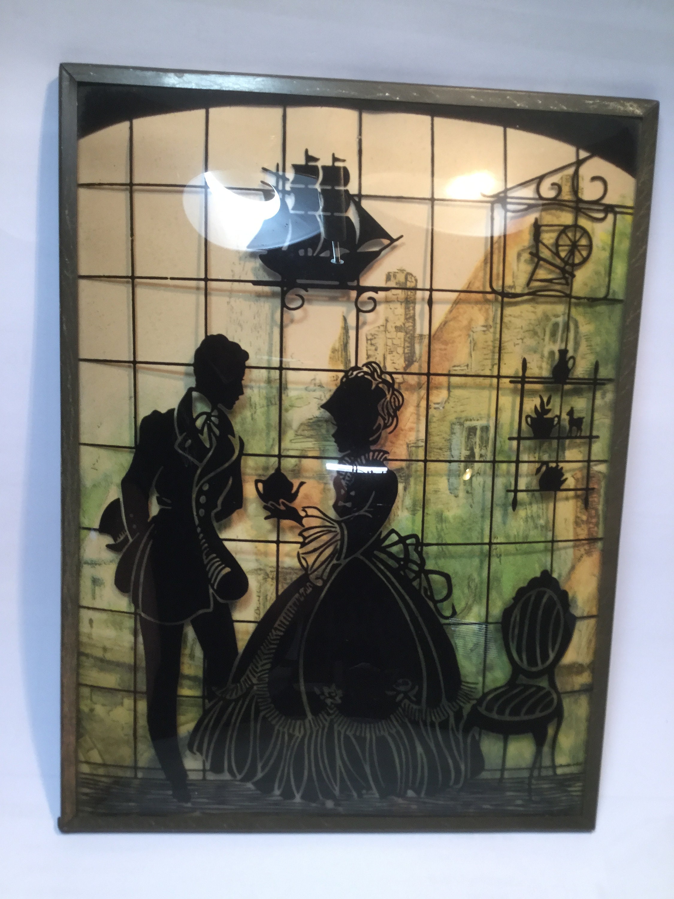 Vintage Dimensional Antique Convex Shadow Picture Village - Etsy