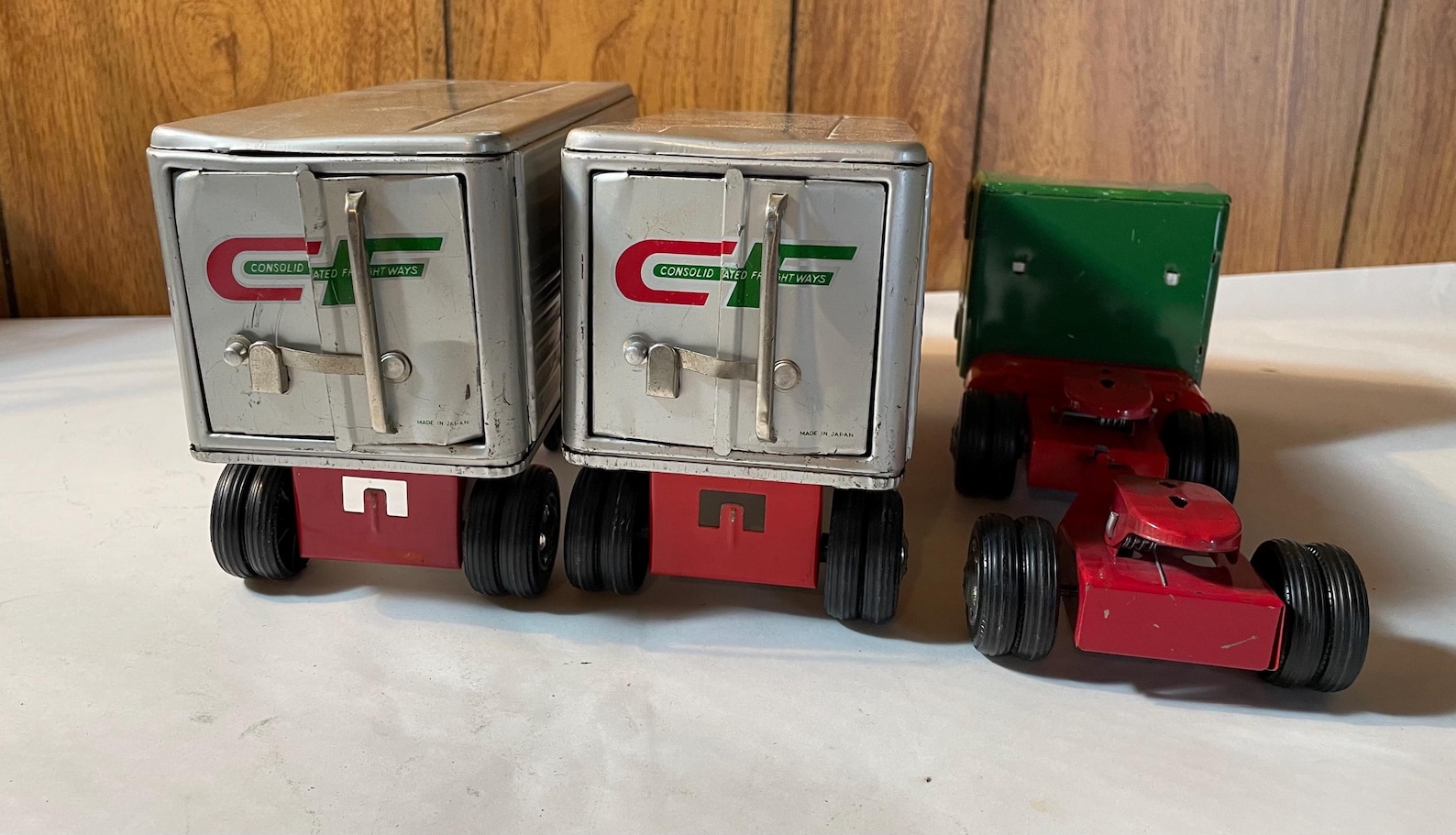 Vintage Consolidated Freightways Tractor & Double Van Trailers and Joe ...