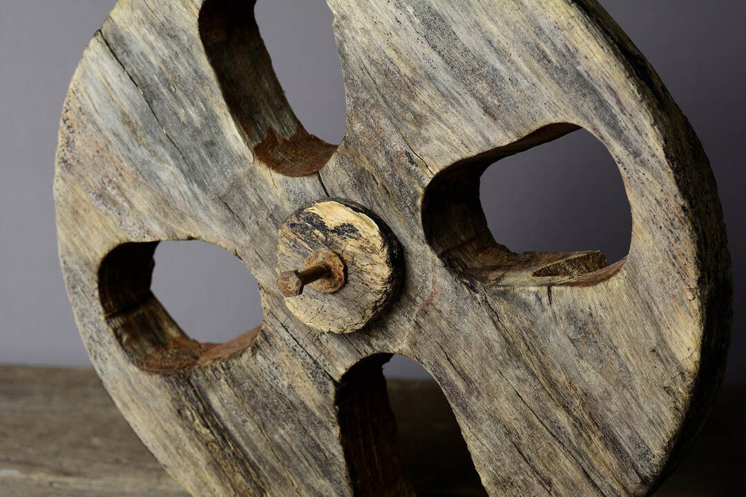 Rare Vintage Wooden Wheel, Antique Mysterious Old Wooden Wheel, Wooden ...