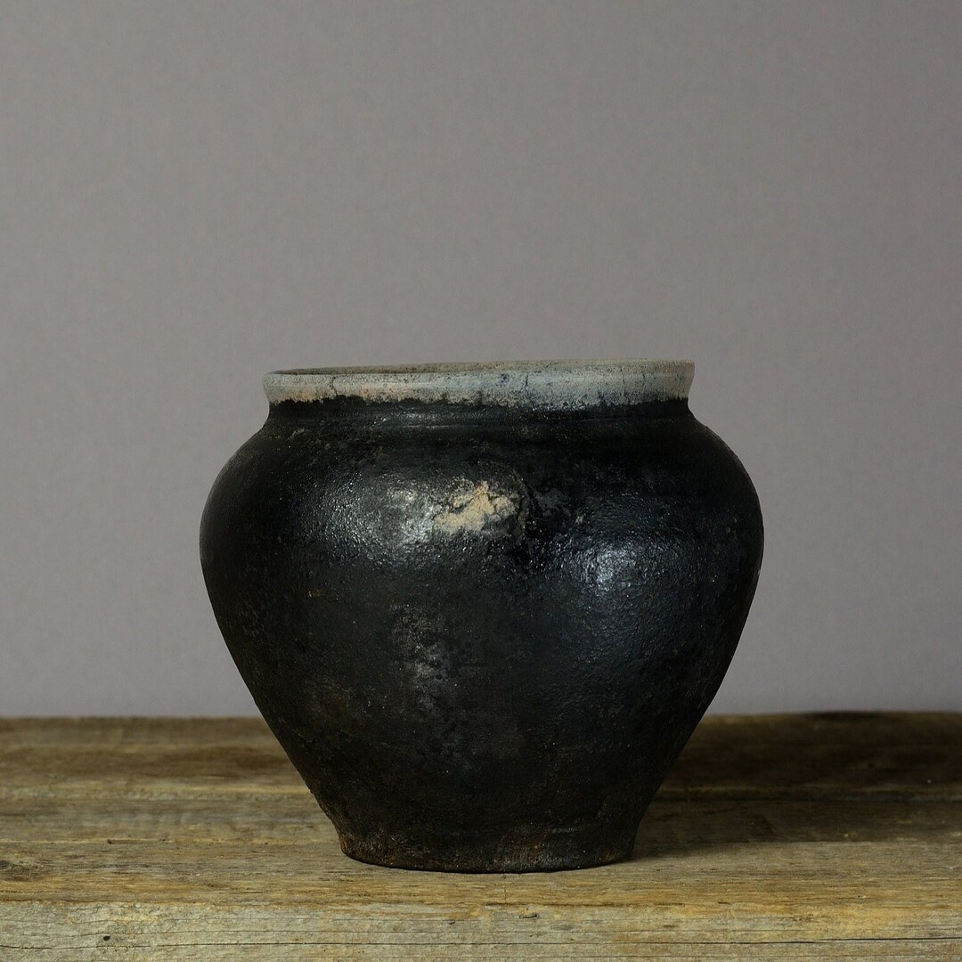 406 Small 5" Antique Black Clay Pot, Vintage Antique Terracotta Pot ...