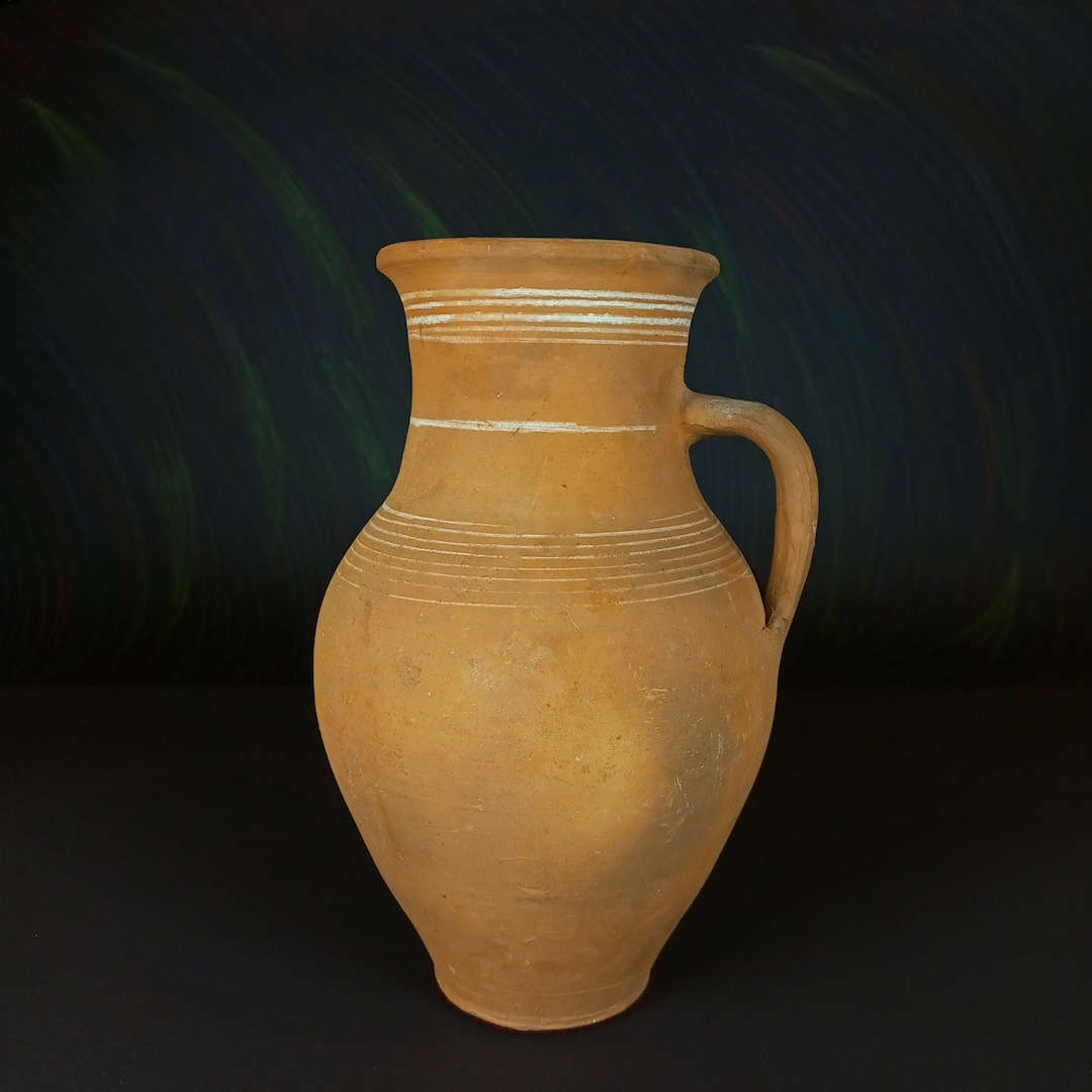 14 Antique Pottery Vase, Ancient Clay Vessel, Vintage Ceramic Jug ...