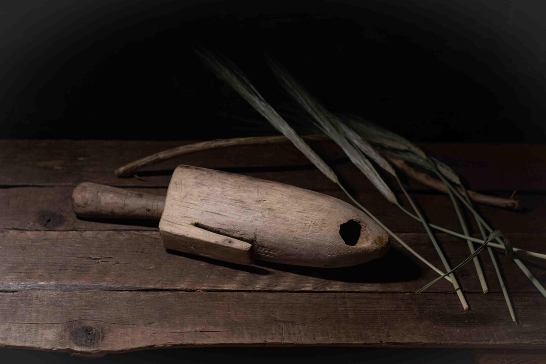 1 Antique Wooden Scythe Sharpening Stone Holder | Ukrainian Farm Decor ...